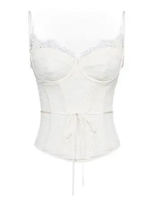 House Of Cb Audrina Lace Corset Top - Ivory