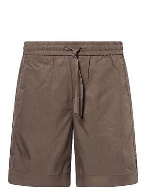 THE COUTURE CLUB Cupro Panelled Woven Shorts - Brown