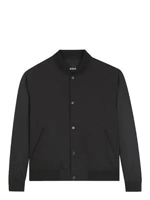 BOSS Baseball Collar Press Stud Woven Jacket - Black