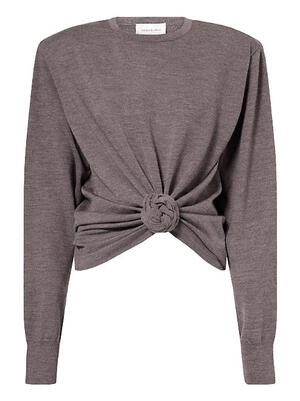 Magda Butrym Knotted Wool Top - Brown