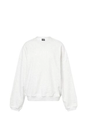 RU & ROCKA Logo Embroidered Cotton Sweatshirt - Grey