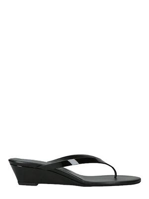Christopher Esber Patent Leather Wedge Sandals - Black
