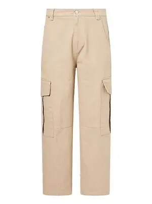 AMI Paris Baggy Fit Cotton Cargo Trousers - Beige Mastic