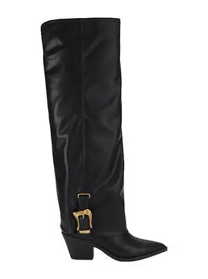 Steve Madden Sorcere Faux-leather High Boots With Buckle Detail - Black