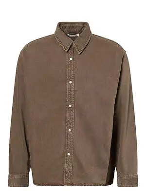 FRAME Relaxed-fit Denim Overshirt - Brownstone