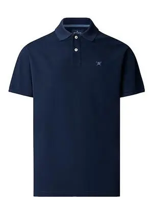 HACKETT Logo-embroidered Slim-fit Cotton Polo - Navy