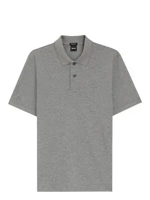 BOSS Logo-embroidered Short-sleeve Cotton Polo Xxl - Silver