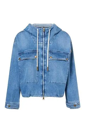 Moncler Ecrevisse Denim Jacket With Detachable Inner Vest - Medium Blue