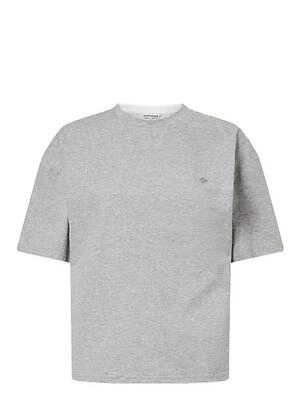 THE COUTURE CLUB Double Long Sleeve Cotton Jersey T-shirt - Greymarl