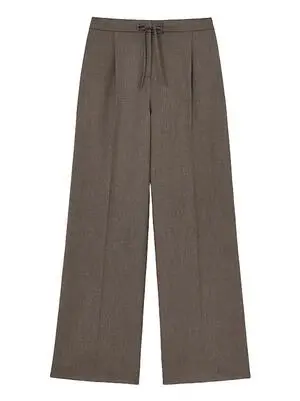REISS Drawstring Waist Wide Leg Trousers - Neutral
