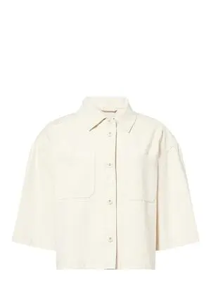Max Mara Short Sleeves Relaxed Denim Jacket - Ecru