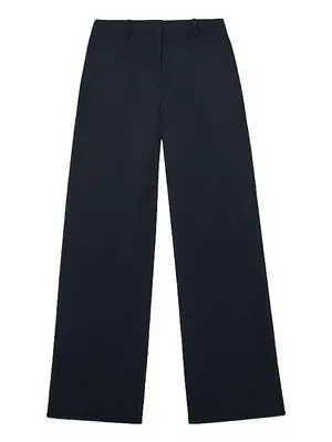 REISS Solene Wide-leg Wool-blend Trousers - Navy