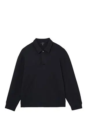 REISS Brooks Relaxed-fit Cotton-blend Polo Sweatshirt M Navy