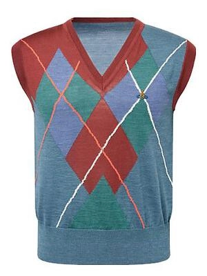 VIVIENNE WESTWOOD Argyle Logo-embroidered Wool-blend Vest - Multi