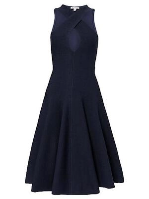 Alaïa Cross-over Knitted Silk-blend Midi Dress - Minuit