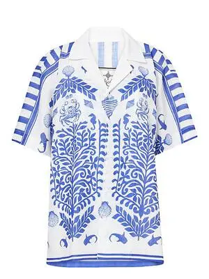 ARAM Relaxed-fit Woven Shirt - Blue/white