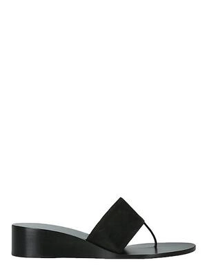 JUDE Suede Wedge Sandals - Black
