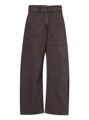 Magda Butrym Belted Barrel-leg Denim Jeans - Brown