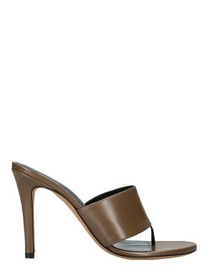 JUDE Leather Stiletto Heeled Sandals - Mid Brown