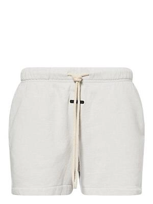 Fear Of God Classic Fit Logo Embroidered Cotton-fleece Track Shorts - Washed Overcast