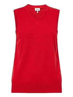 ME+EM Relaxed-fit Knitted Cashmere Vest - Ruby Red Melange
