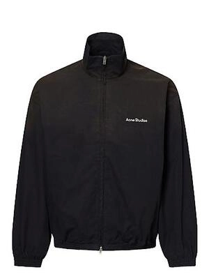 Acne Studios Logo Print Zip Pocket Cotton Jacket - Black