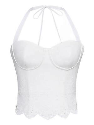 House Of Cb Zizi Halter-neck Corset Top - White