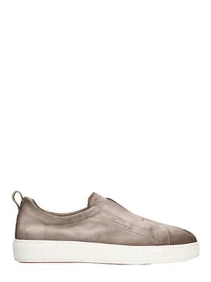 Santoni Santoni Victory Unlined Suede Trainers Beige