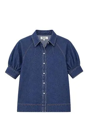 RO&ZO Ro&Zo Puffed Sleeve Denim Shirt