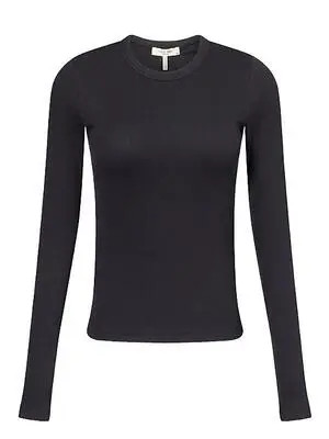 Rag & Bone Ribbed Stretch-cotton Long-sleeve T-shirt - Black
