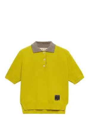 Marni Cashmere Short Sleeve Shirt With Contrast Collar - Mxv42