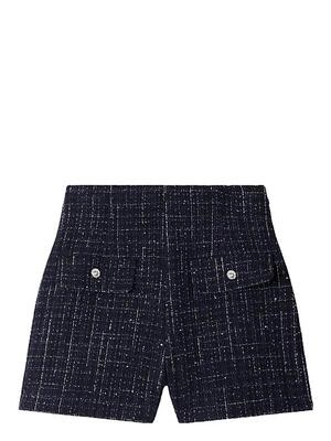 Sandro Decorative High-rise Tweed Shorts - Blue