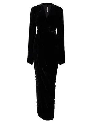 Rick Owens Draped Velvet Gown - Black