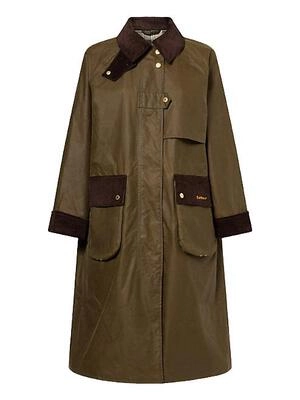 Barbour Kirklees Waxed Cotton Jacket With Corduroy Collar - Beech/ancient