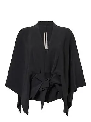 Rick Owens Half-moon Tie Woven Top - Black