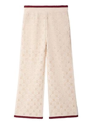 Sandro Cropped Crochet Knitted Trousers - Ecru