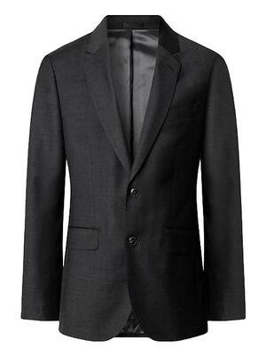 HACKETT Tailored Single-breasted Wool Blazer - Grey