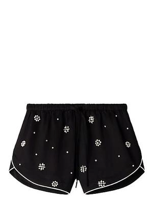 Sandro Embellished Woven Shorts - Black