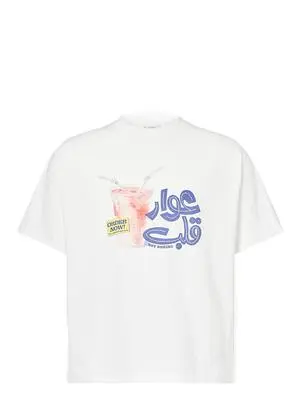 NOT BORING Awar Qalb Graphic-print Cotton T-shirt - White