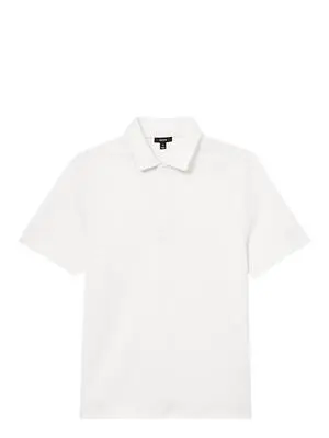 REISS Reed Micro-waffle Short-sleeve Stretch-jersey Polo - White