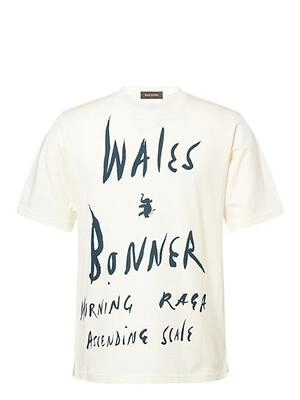 WALES BONNER Raga Text-print Cotton T-shirt - Ivory