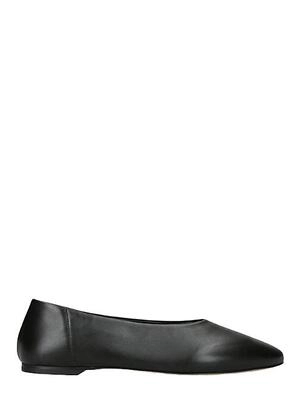 TOTEME Leather Ballet Flats - Black