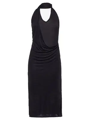BELLE ANNA Belle Anna Duo Halterneck Wool-Blend Midi Dress