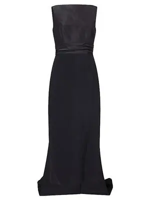 Carolina Herrera Column Bow-embellished Maxi Dress - Black