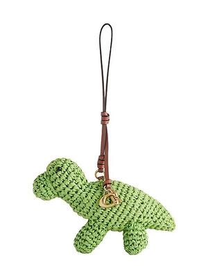 COACH Dino Logo-plaque Raffia Bag Charm - B4/multi
