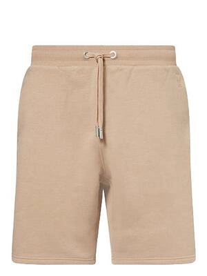 AMI Paris Logo-stitch Cotton Sweat Shorts - Beige Mastic