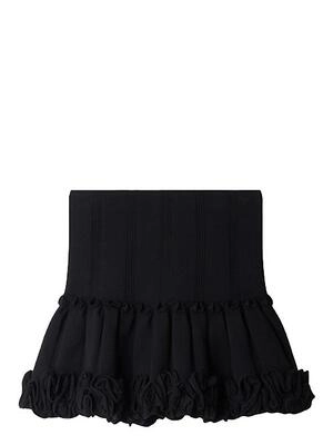 Sandro Floral Appliqué Knitted Mini Skirt - Black