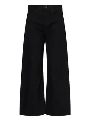 FRAME The Bow Crop Curved-leg Denim Jeans - Black