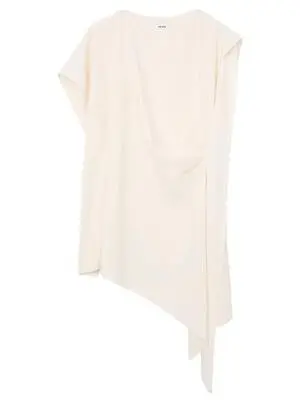 REISS Athena Draped Asymmetric Hem Woven Mini Dress - Ivory