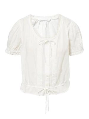 MOTHER The Love Letter Short-sleeve Cotton Top - White